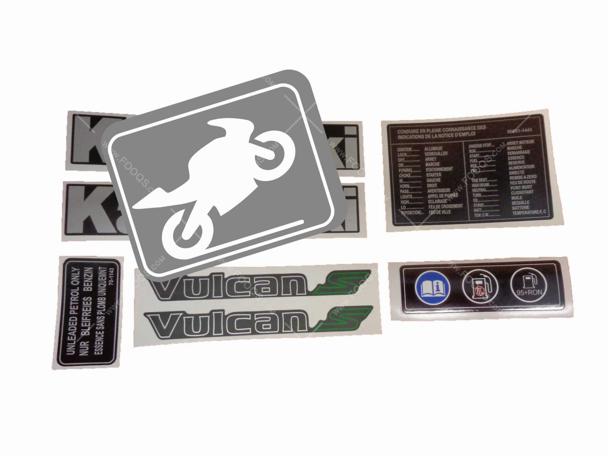 Kawasaki Vulcan S 2019 noir matt autocollants Fooqs.com
