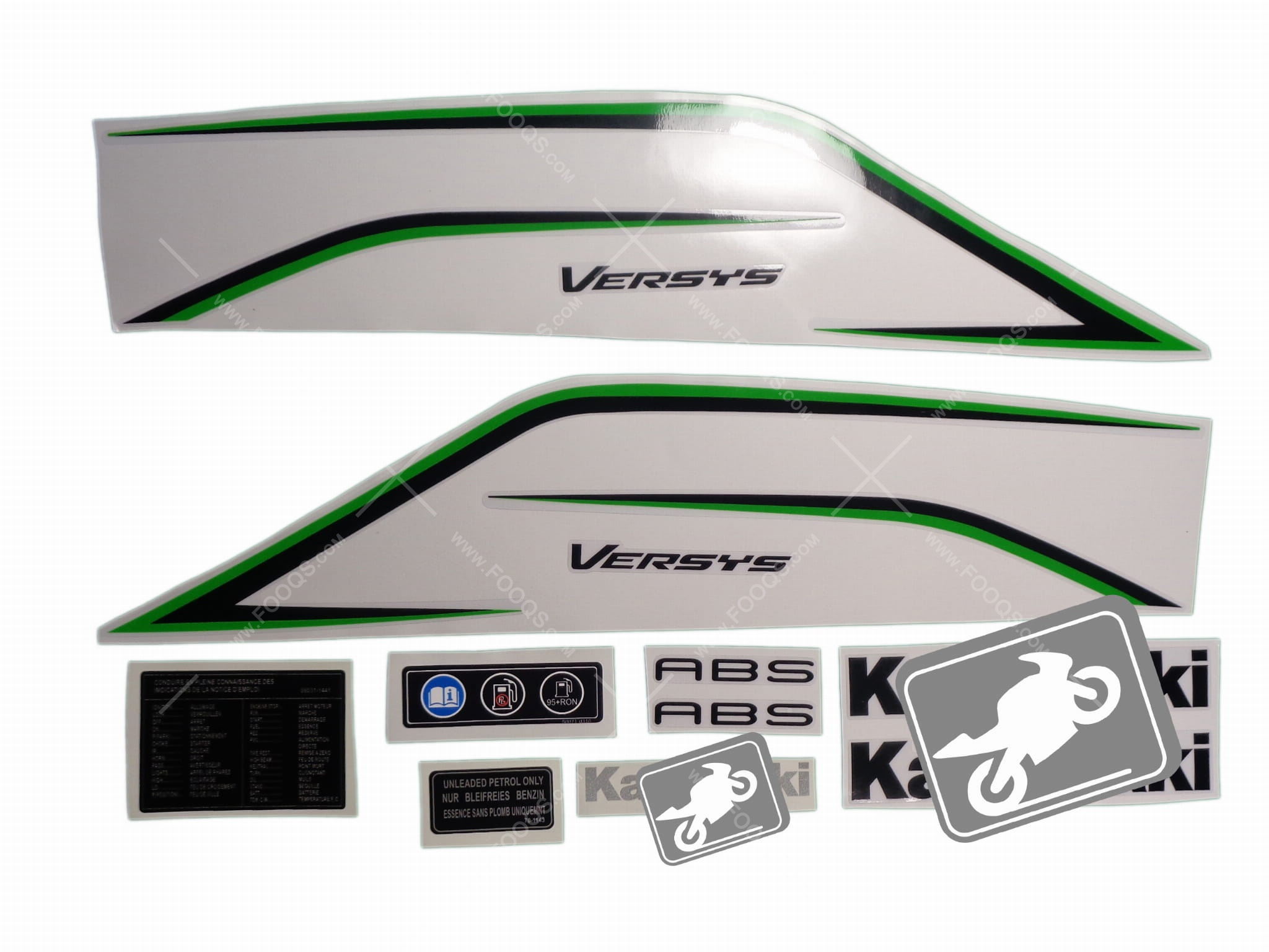 Kawasaki Versys 650 2018 white 54X fooqs naklejki motor sticker ...