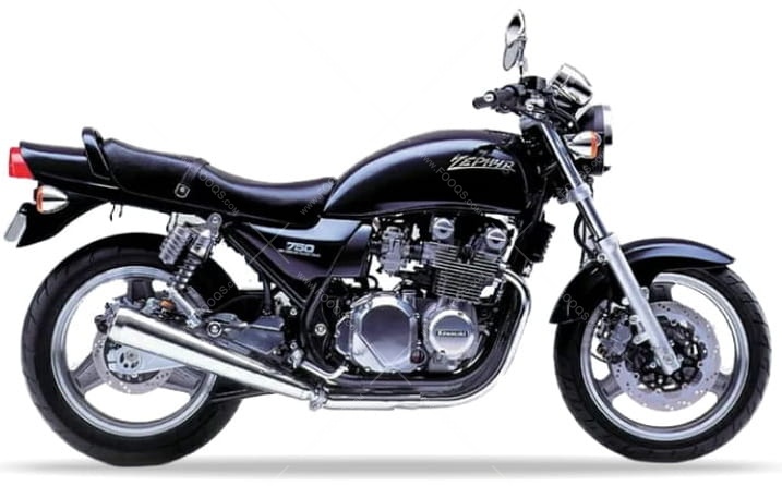 Kawasaki Zephyr 750 1992 1993 black fooqs naklejki stickers decals ...